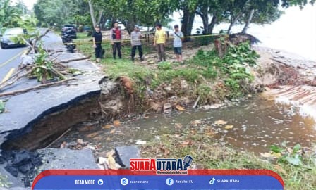 Jalan Trans Sulawesi di Bulotoan Tergerus Abrasi, Pemkab Minahasa ...